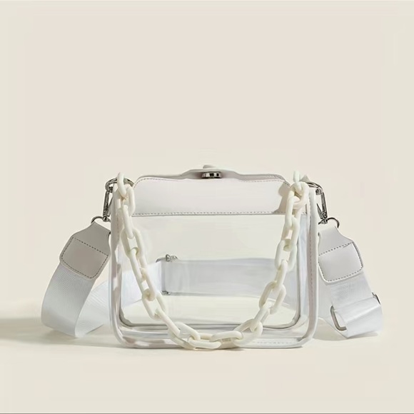 Boutique | Bags | Mini Clear Crossbody Bag Acrylic Chain Decor Jelly ...